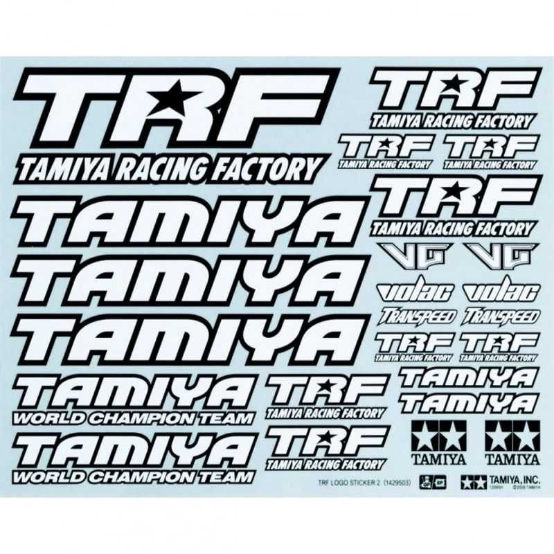 Tamiya Sticker Set TRF Black/White com Acabamento Espelhado.
